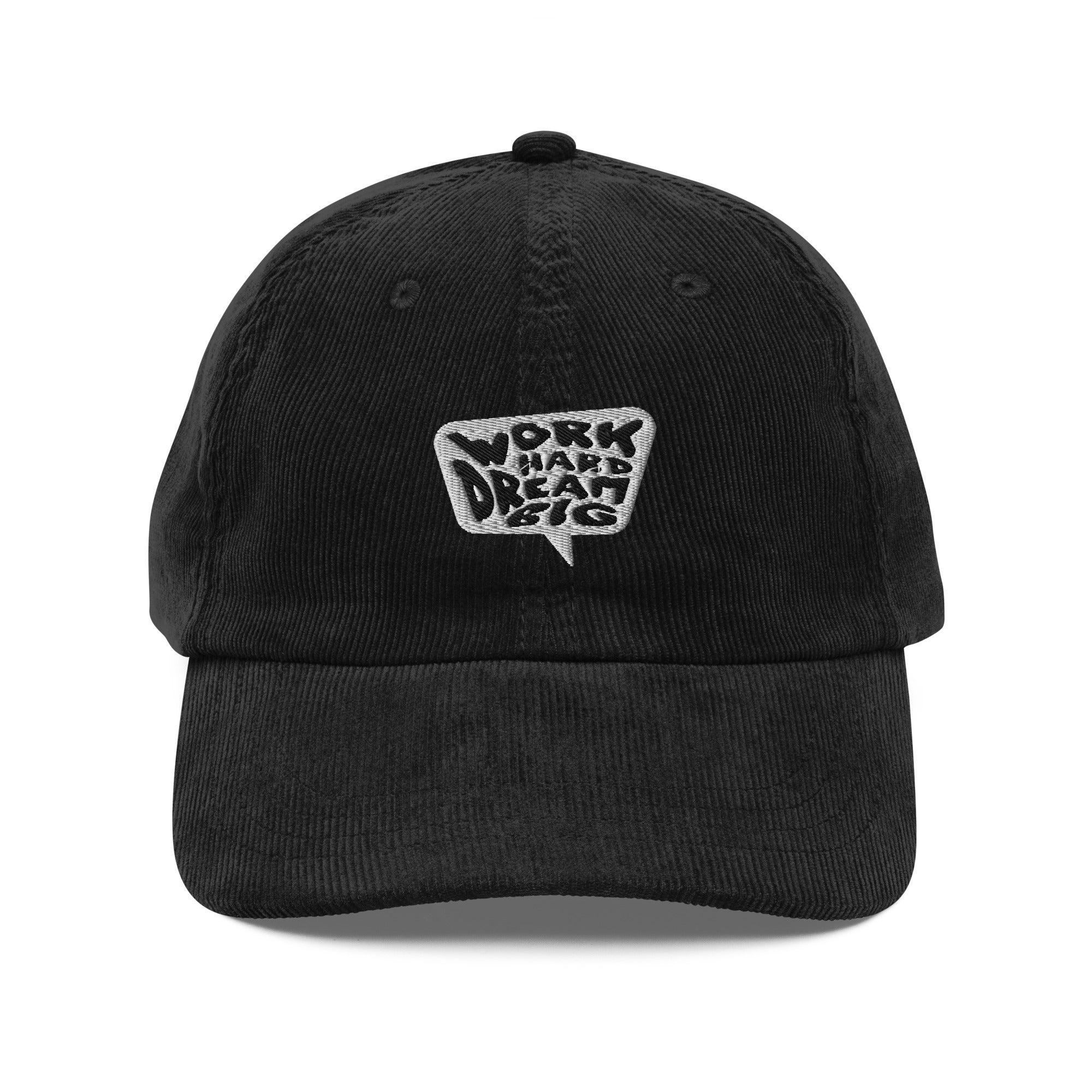 Work Hard Dream Big - Vintage Corduroy Cap for Motivation – Badass by Cass